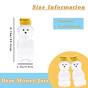 Panxxsen 10 Pack 8 Fluid Oz Plastic Honey Bear Bottle,Honey Squeeze Empty Bottle,Squeeze Honey Container with Yellow Flap Caps for Storing and Dispensing