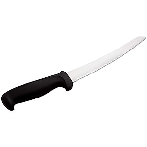 Mundial 10-Inch Curved Micro-Serrated Bread Knife, High-Carbon Stainless Steel Blade, Ergonomic Black Handle for Perfect Slicing