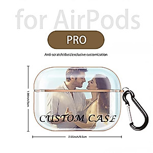 Custom AirPods Pro Case, Custom AirPod Case with Your Photo/Text, PC Hard Airpod Case with Chain, Personalized Gift Double-Side HD Print Cute Airpods Cover