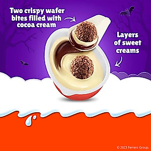 Kinder Joy Eggs, 15 Count, Treat Plus Toy, Halloween Party Fun, Kids Party Favors, Sweet Cream And Chocolatey Wafers, Individually Wrapped, 10.5 Oz