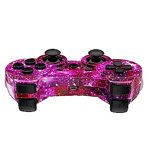 Kujian Controller for PS3, Wireless Controller for Playstation 3 Double Shock Joystick Gaming Controller with Charging Cord (Galaxy)