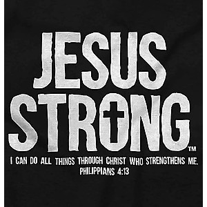 Jesus Strong Philippians 4:13 Bible Zip Up Hoodie Mens Womens Black