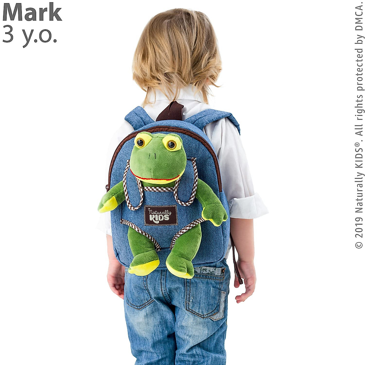 Frog Backpack for Toddler, Frog Toys for Kids 3-5, Frog Stuffed Animal