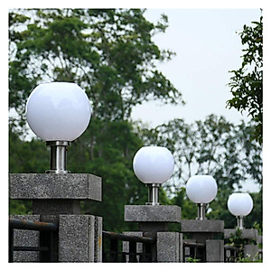 YMJ Solar Outdoor Post Light Fixture LED Cast Aluminum with Stainless Steel Pier Mount Base, Solar Pillar Light for Garden Home Hallway Porch Garage (Size : 9.84inch)