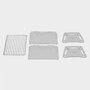 Mini Charcoal Grill, Stainless Steel Barbecue Grill,Portable and Foldable BBQ Barbecue Oven for Outdoor Cooking Camping Hiking Picnics (210mm*160mm*125mm)