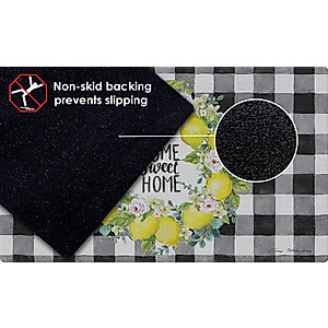 Toland Home Garden 800533 Lemon Wreath Summer Door Mat 18x30 Inch Sunshine Outdoor Doormat for Entryway Indoor Entrance