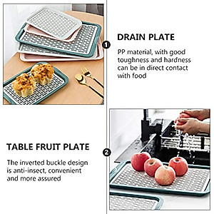 HEMOTON Food Drain Tray Japanese Style Drinks Dishes Utensil Drainboard Drying Plate Plastic Drip Holder Storage Rack for Home Kitchen 29X19. 7CM
