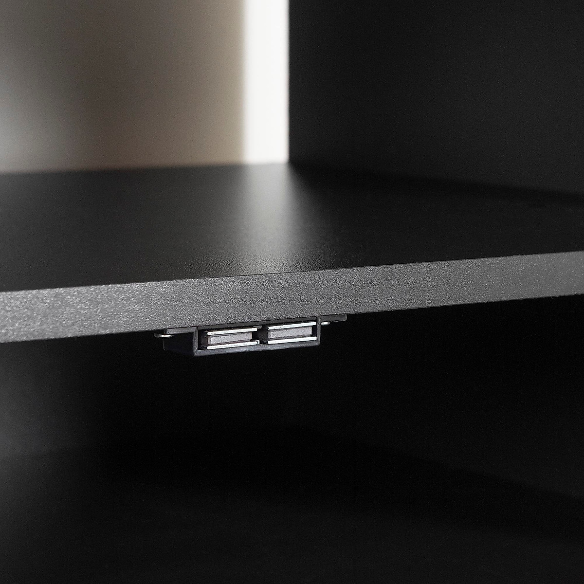 South Shore 2-Door Printer Stand with Storage on Wheels, Pure Black, 19 75 L x 26 W x 27 25 H,