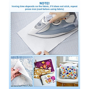 PLANTIONAL Iron-On Fusible Fleece Interfacing: 11.8 Inches x 10 Yards Medium Weight One-Sided Loft Iron On Fusible Fleece White for Quilting Tote Bags and Home Decor