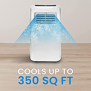 SereneLife SLPAC8 SLPAC 3-in-1 Portable Air Conditioner with Built-in Dehumidifier Function,Fan Mode, Remote Control, Complete Window Mount Exhaust Kit, 8,000 BTU, White