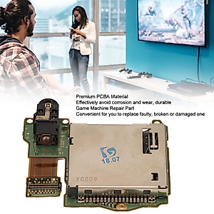 Game Cartridge Card Slot, Replacement Reader Tray, with Game Card Slot and 3.5 MM Headphone Jack, Precise Interface, PCBA Material, Game Cartridge Socket Board for Switch