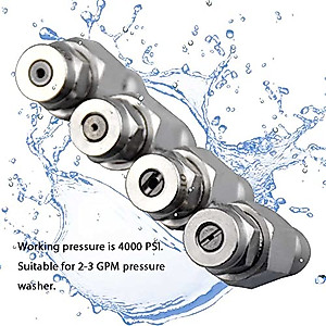JRod Pressure Washer Nozzles / Downstream Nozzle Kit - For 2-3 GPM Pressure Washer with 4 Way J-Rod Tip Holder Pressure Washer - 1/4" Quick Connect