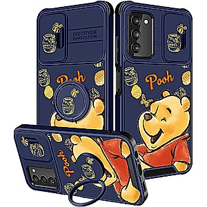 oqpa for Samsung Galaxy A03s Phone Case Cute Cartoon A03s Case with Camera Cover+Ring Holder, Kawaii Funny Case for Samsung A03s for Women Girly Girls Boys Cases for Galaxy A03s, Weini