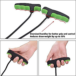 GPP Crossbow Cocking Device Three Finger Double Handle Crossbows Rope Cocker Aid Cocking String Tool (Green and Black)