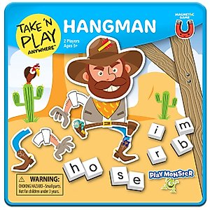 PlayMonster Take N Play Anywhere — Hangman — Easy to Use, Hard to Lose — Fun on the Go Travel Game — For Ages 5+