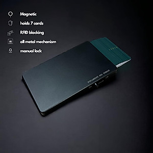 Double Oak Essentials Slim Pop-up Wallet RFID Blocking Wallet | Aluminum Cardholder for Men | Black