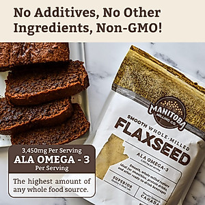 Ground Flax Seed | Manitoba Milling Co | One 1lb Bag | Smooth Milled Flaxseed Fiber with Protein, Omega 3 | Gluten Free, Non-GMO Gourmet Milled Flaxseed for Muffins, Yogurt, Smoothies