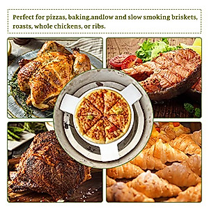 OLAMO 15.4" Plate Setter with 3 Legs,Plate Setter Heat Deflector for Medium Big Green Egg,Ceramic Heat Deflector For Big Green Egg Accessories,Smoking Stone Replacement for Kamado Grills