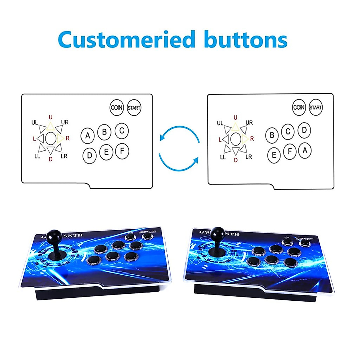 GWALSNTH 8000 Games in 1 Pandora's Box with WiFi Arcade Game Console, 3D Games,1280x720 Full HD,Support 4 Players,Search/Hide/Save/Load/Pause Games …