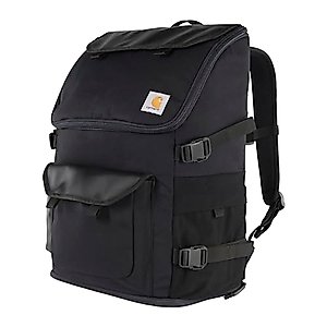 Carhartt 35L Nylon Workday Backpack, Durable Water-Resistant Pack with 15" Laptop Sleeve, Black, One Size