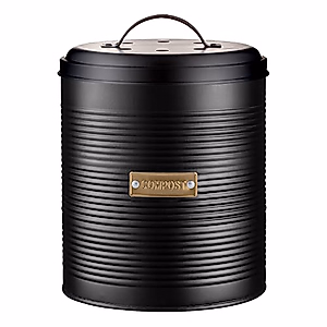 Typhoon Compost Caddy, Black/Gold, 2.5 Litre