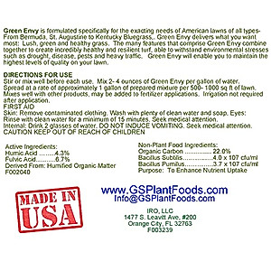 Green Envy Liquid Lawn Food / Fertilizer Concentrate for Any Grass Type (1 Gallon), Turf Care & Healthy Grass