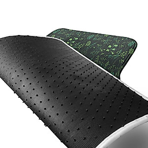 Lunarable Botanical Car Mat Set of 4, Nature Composition of Various Plants Branches and Herbs, Front & Back Seat Floor Mat Durable PVC Backing Car Accesory, Dark Reseda Green Teal