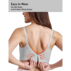 iloveSIA 3PACK Nursing & Pumping Bra All in One Hands Free Pumping Bra Black+Gray+Beige Size XL