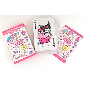 Sanrio Characters Playing Card Hello Kitty, Little Twin Stars, My Melody, Cinnamoroll, Pompompurin, Pochacco 3.5in x 2.4in x 0.7in with Paper case