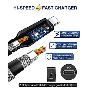 USB C to USB C Cable 6ft+10ft Charger Cord for Samsung Galaxy S23/S22/S23 Plus/S22 Ultra/S21/S21+/S20 FE/A53 5G/A13 A14 A23/Z Fold 3 4/Z FILP,Google Pixel 7 6 Pro/6A/4A 5,60W Fast Charge Charging