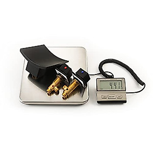 SKOWLL Bathroom Faucet 3 Hole Waterfall Sink Faucet Deck Mount Widespread LED Vanity Faucet with 2 Knobs Handle, Matte Black Finished