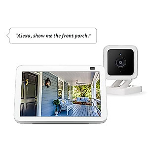 Echo Show 8 (2nd Gen, 2021 release) | HD smart display with Alexa and 13 MP camera | Glacier White | with Wyze Cam V3 bundle
