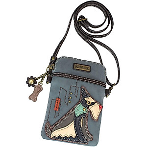 Chala Schnauzer Cellphone Crossbody Handbag - Convertible Strap Schnauzer Mom Gift