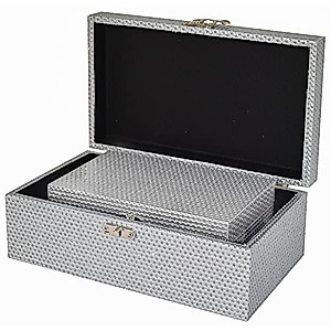 MODE HOME Silver Glitter Wooden Jewelry Storage Boxes Decorative Treasure Boxes Set of 2
