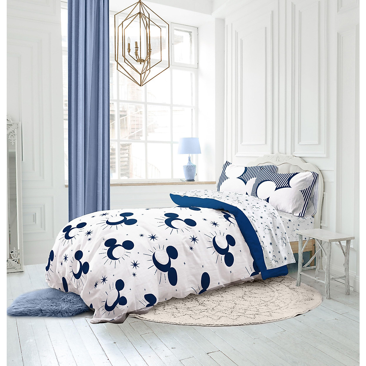 Jay Franco Disney Mickey Mouse Twin Comforter Set - 5 Piece Bedding Includes Sheet Set & Pillow Covers - Super Soft Cozy Celestial Bedding