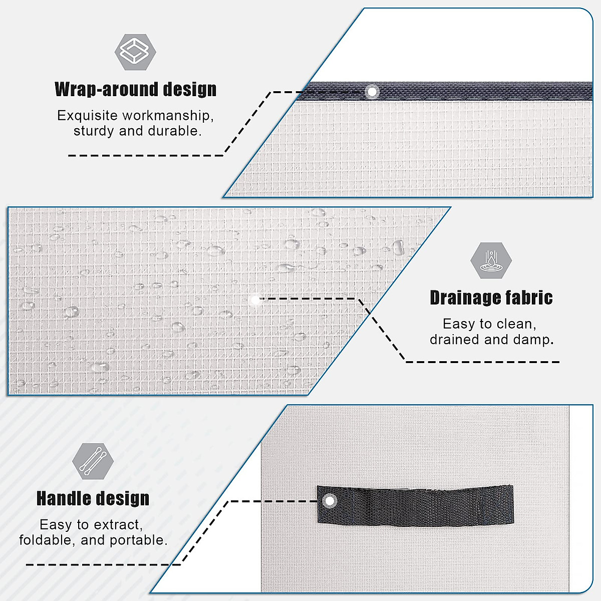 Bosuelife 3 Pack Wardrobe Clothes Organizer for Jeans Sized 0-10, 8 Compartments Waterproof Mesh Closet Organizer, Dimension 15-3/4" x 9-1/2"x 8" (Compartment width: 2")