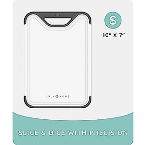 Serveware Accessories for Kitchen, Plastic Cutting Board, Dishwasher Safe Cutting Board with Juice Grooves, Thick Chopping Board for Meat, Veggies, Fruits, Easy Grip Handle, Non-Slip (Black, 10" x 7")