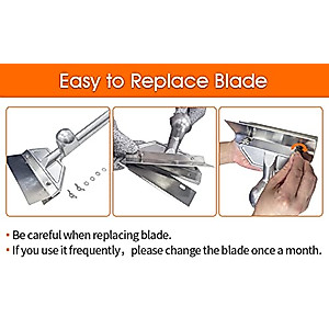 Griplus Grill Scrapers with Replacement Blades and Small Slant Edge Grill Scraper,Heavy Duty Casting Commercial Griddle Scraper for Restaurants, Bars, Diners, Outdoor Grill Cleaning