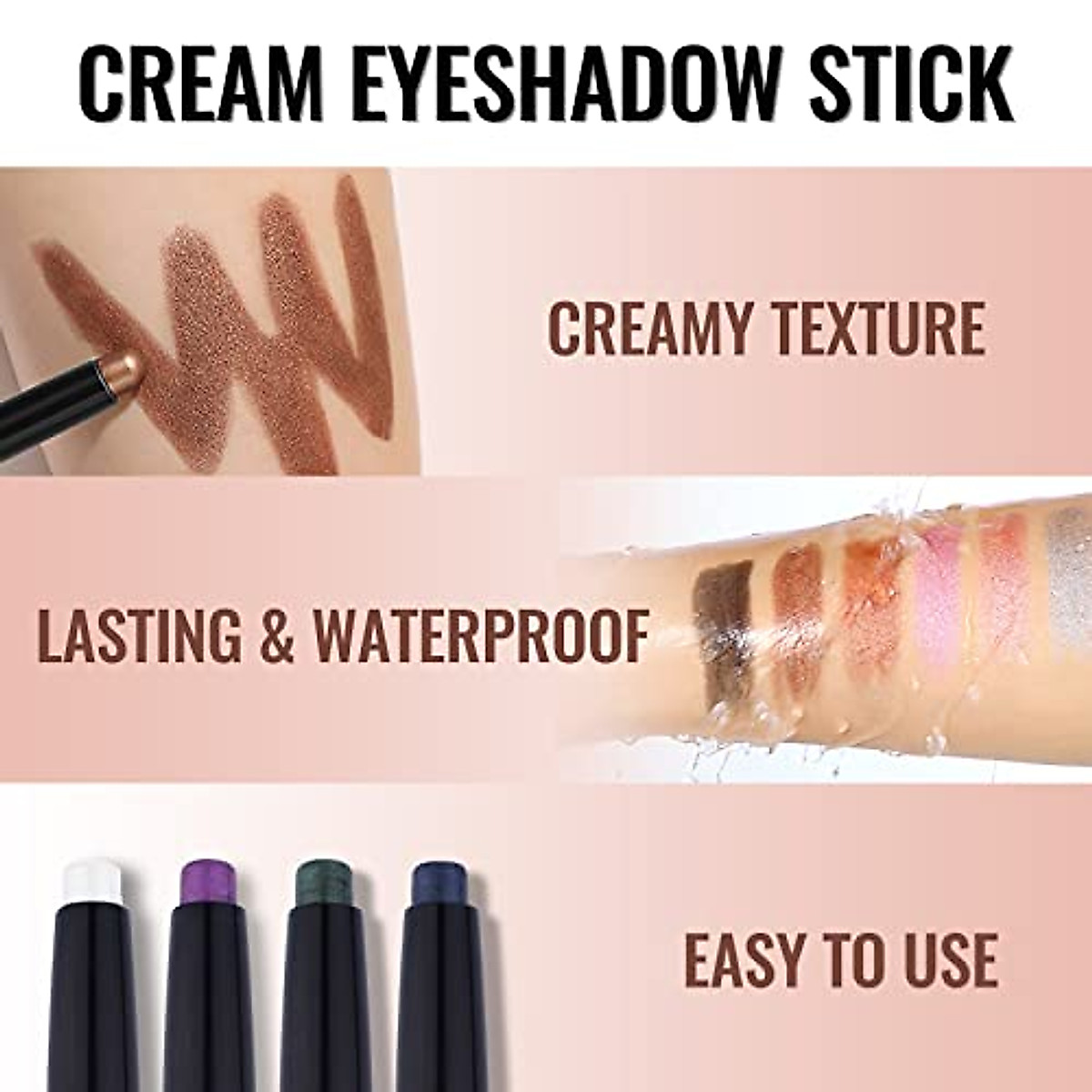Erinde Cream Eyeshadow Stick, Light Gold Shimmer, 02#
