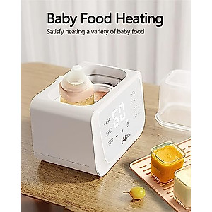 Baby Bottle Warmer, 8-in-1 Fast Milk Warmer for Breastmilk or Formula with Timer, 24H Constant Warming, with Defrost, Heat Baby Food Jars, Sterili-zing Function, Accurate Temp Control, Fits 2 Bottles