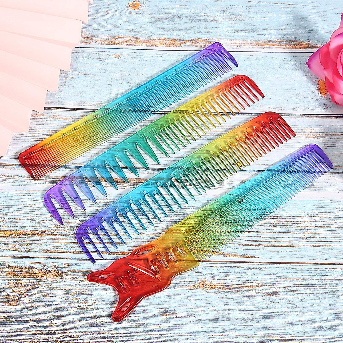 Hair Comb Colorful Gradient Hairdressing Comb Portable Hair Cutting Comb Styling Tool Hair Cutting Combs Hair Cutting Comb for Hairstylist Salon and Home Use Hair CombsStyling Tools Appliances