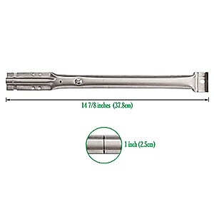 YIHAM KB841 BBQ Grill Tube Burner Replacement Parts for Master Forge 1010037, 1010048, Kenmore Sears 415.16106210, 415.16107110,12216134110 Charbroil 463411512, 14 7/8 inch, Stainless Steel, Set of 4