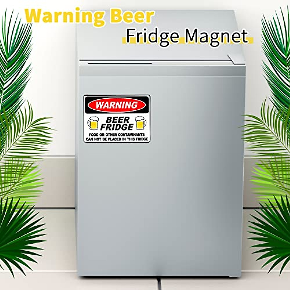 2 Pieces Warning Beer Fridge Magnet 5 x 7 Inch Beer Stickers Magnet Stickers Funny Magnets for Fridge Stickers Food or Other Contaminants Can Not Be Placed in This Fridge Brewery Decals for Men Car