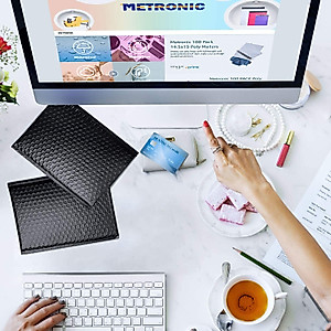 Metronic Bubble Mailers 6x10 Inch 25 Pack, Waterproof Padded Envelopes, Cushioning Self Seal Adhesive Padded Mailers for Shipping Bags,Boutique,Small Business,Black Bulk #0