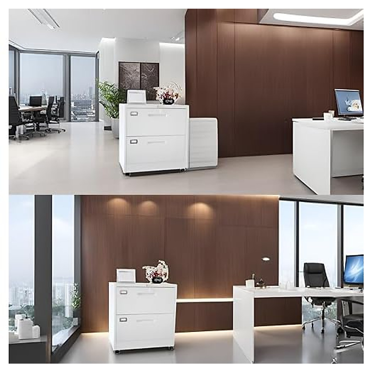 EastSideHX Metal Mobile 2-Drawer Storage Cabinet with Lock and Wheels,Vertical File Cabinet,Filing Cabinet for Home Office (Black)