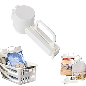 Food Bag Sealing Clip with Pour Spout,bag clips with pour spout,seal and pour bag clip,Great Clips Bags for Kitchen, Suitable for Small Particle Food, Liquid,Flour and Baby Food Storage Organizer (1)