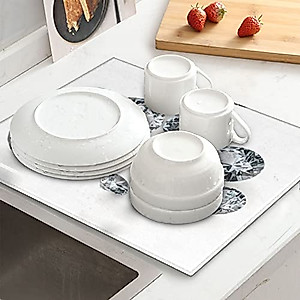 Gems Diamond Jewelry Jewels Luxury Printed Drying Mat For Kitchen Ultra Absorbent Microfiber Dishes Drainer Mats Non-Slip Silicone Quick Dry Pad - 18 X 16inch