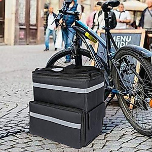 Insulated Pizza Delivery Bag, Food Delivery Backpack, Thermal Backpack for Food Transport,Leak-Proof Soft Sided Cooler Grocery Backpack for Take Out (Black)