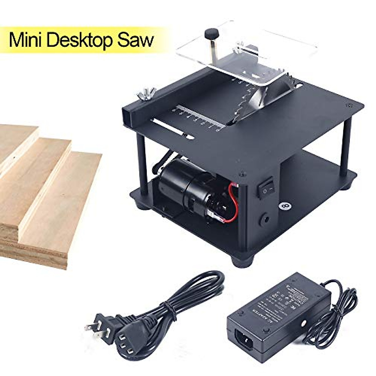 7 Speed Adjustable Table Saw, 3000RPM Woodworking Bench Lathe Cutting Machine DIY Desktop Saw