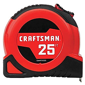 CRAFTSMAN Tape Measure, 25 ft, Retraction Control and Self-Lock, Rubber Grip (CMHT37225)
